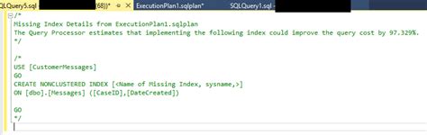 Missing Indexes In Custom Databases Documentation