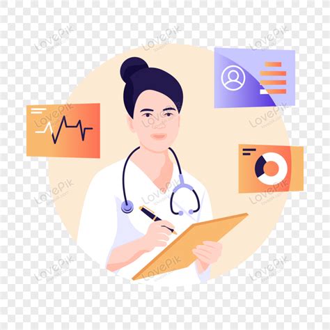 청진기 와 클립보드 가 달 린 사람의 평면도 Png 일러스트 무료 다운로드 Lovepik