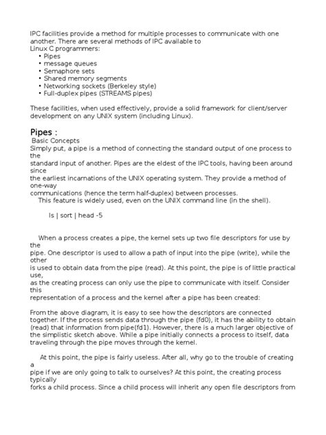 Ipc Pipe And Message Queue Pdf Kernel Operating System Unix