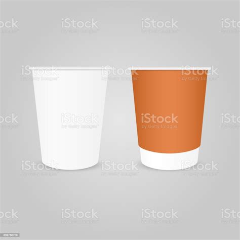 3d 현실 종이 커피 컵 세트 종이 커피 컵 이랑 벡터 템플릿입니다 일회용 컵에 대한 스톡 벡터 아트 및 기타 이미지 일회용 컵 종이 형판 Istock