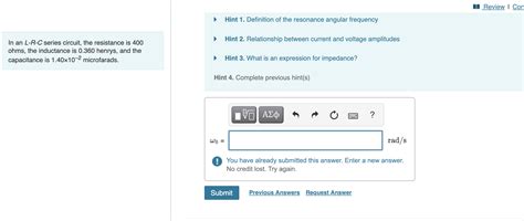 Solved Hint 1 Definition Of The Resonance Angular Frequency