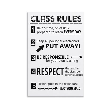 High School Classroom Rules Classroom Rules Poster Classroom