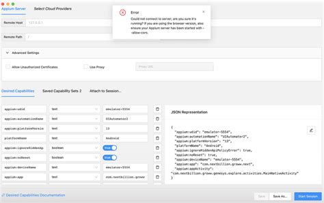 Could Not Connect To Server To Appium Server Issuesbugs Appium Discuss