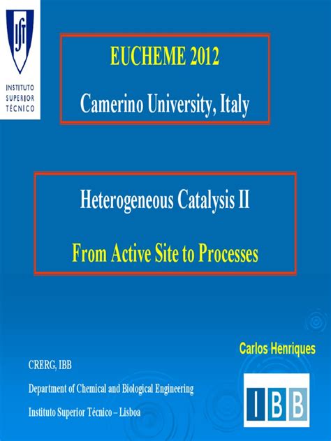 Prof Carlos M F B Henriques 2 Pdf Heterogeneous Catalysis