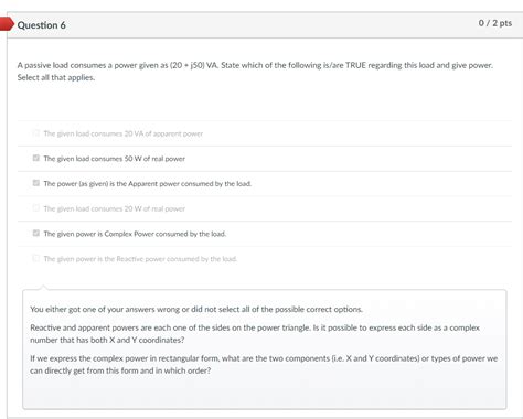Solved A Passive Load Consumes A Power Given As 20j50 Va