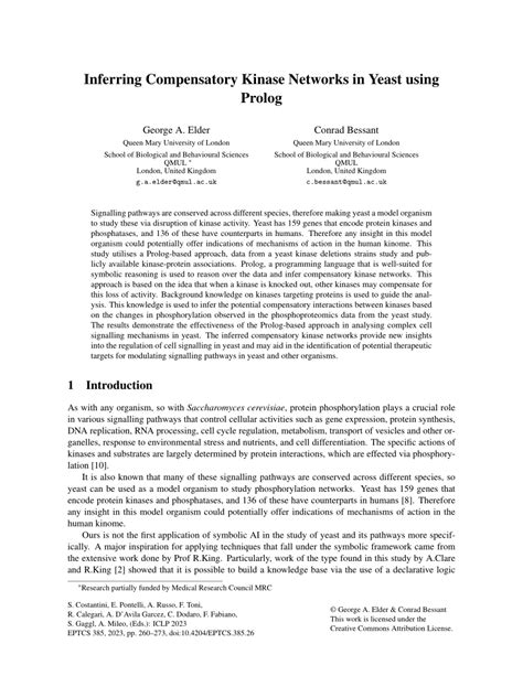 Pdf Inferring Compensatory Kinase Networks In Yeast Using Prolog