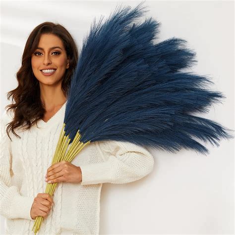Qubitful Blue Pampas Grass 9 Pcs 3731ft Tall Fluffy