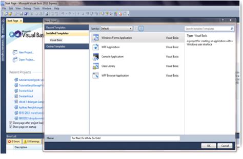 Teknik Informatika Tutorial For Next Do While Dan Do Until Menggunakan Visual Basic 2010