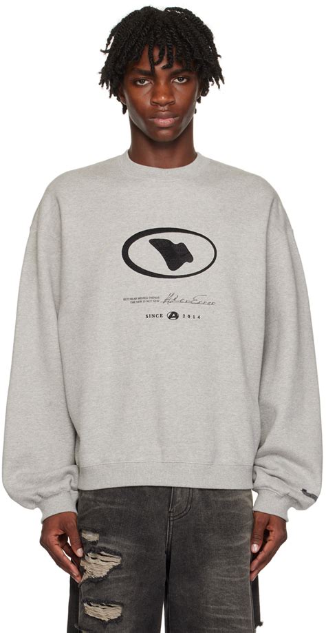 Gray Embroidered Sweatshirt By Ader Error On Sale