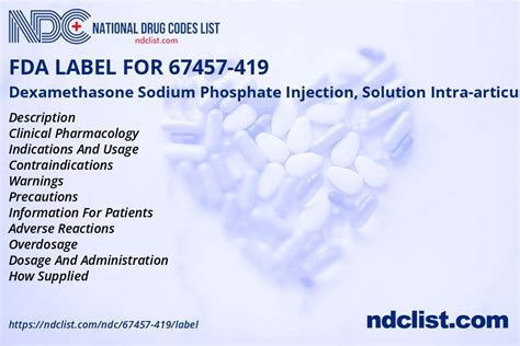 Fda Label For Dexamethasone Sodium Phosphate Injection Solution Intra