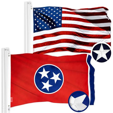 G128 Combo Pack American Usa Flag 2x3 Ft And Tennessee Tn State Flag 2x3