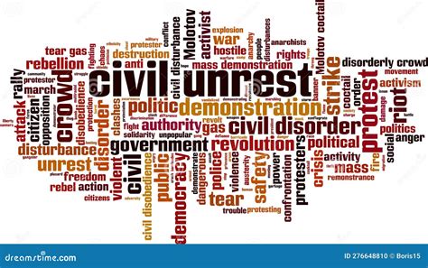 Civil Unrest Word Cloud Stock Vector Illustration Of Cloud 276648810