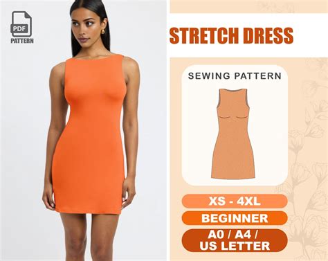 Bodycon Dress Pattern Fitted Stretch Dress Pattern Easy Dress Sewing