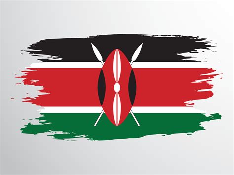 Flag Of Kenya Painted With A Brush 15370040 Vector Art At Vecteezy