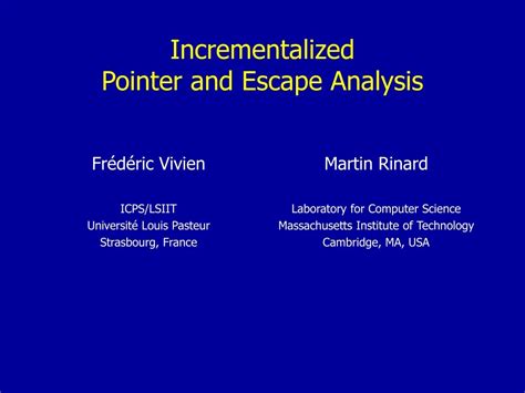 Ppt Incrementalized Pointer And Escape Analysis Powerpoint Presentation Id9178865