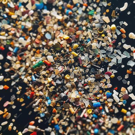 Microplastic Contamination In River Macro View Tiny Plastic Particles