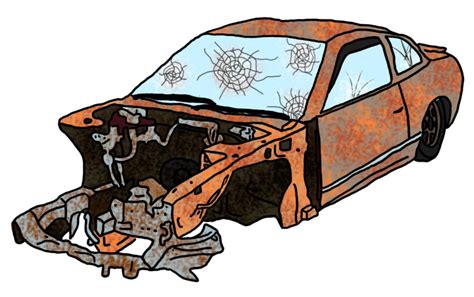Free Clipart Wrecked Car