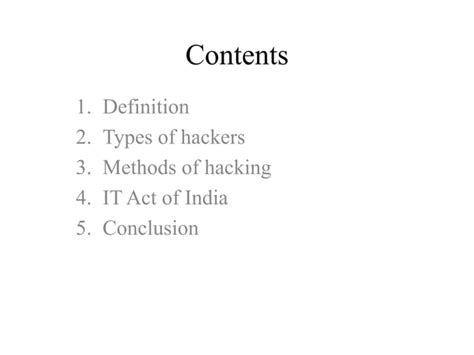 Overview About Hacking Ppt