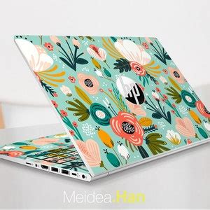 Laptop Skin Hp Envy X Skin Personalized Customizable Green Marble Vinyl Gifts For Her For