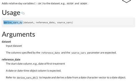 General Issue Clarify `referencedate` Description In `derivevarsdy` · Issue 2027