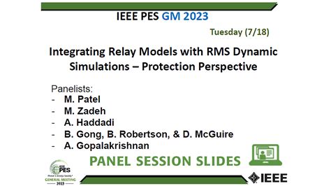 Integrating Relay Models With Rms Dynamic Simulations ñ Protection Perspective Ieee Resource