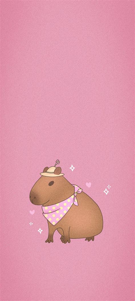 Cute Capybara Drawing For Phone Wallpaper Iphone Wallpaper Girly Cute Wallpaper Backgrounds