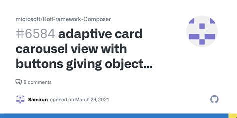 adaptive card carousel view with buttons giving object reference error on select · issue 6584