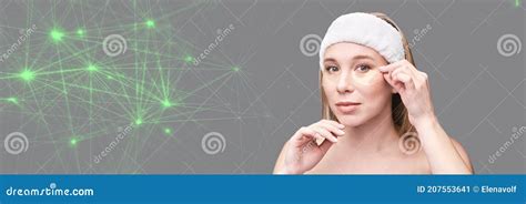 Eye Patch Procedure Facial Treatment Dermatology Spa Stock Image