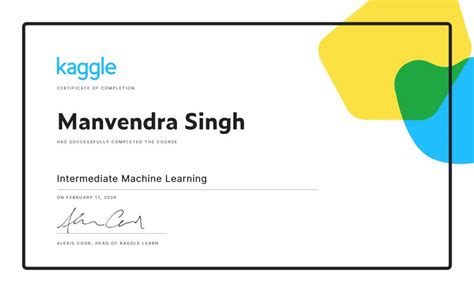 Manvendra Singh On Linkedin Manvendra Singh Completed The Intermediate Machine Learning Course On