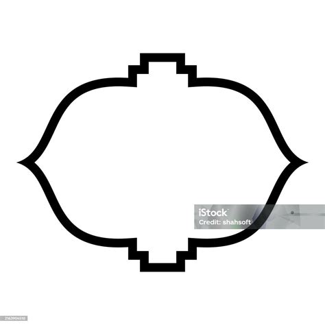 이슬람 프레임 디자인 대담한 선 블랙 스트로크 실루엣 디자인 픽토그램 기호 시각적 일러스트 레이 션 0명에 대한 스톡 벡터 아트 및 기타 이미지 Istock