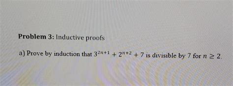 Solved Problem 3 Inductive Proofs A Prove By Induction