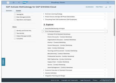 Using The Roadmap Viewer For Sap Activate Projects