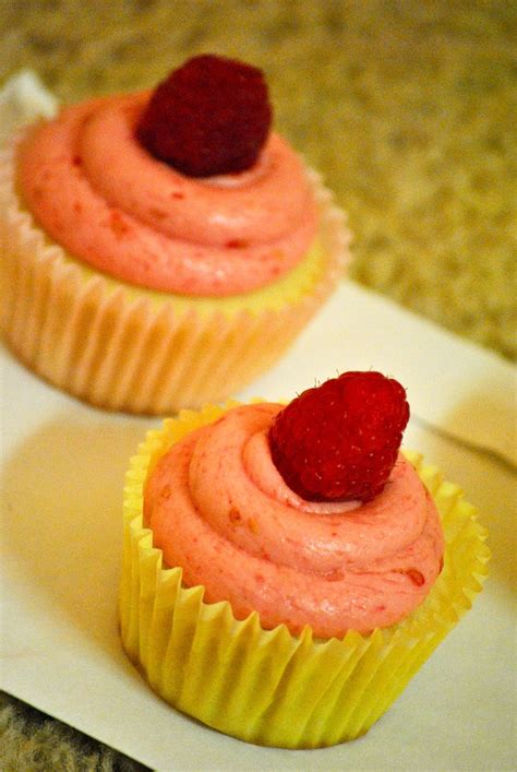 Lemon Cupcake With Raspberry Buttercream