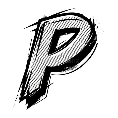 Bold Stylized Letter P Stock Illustration Illustration Of Textured