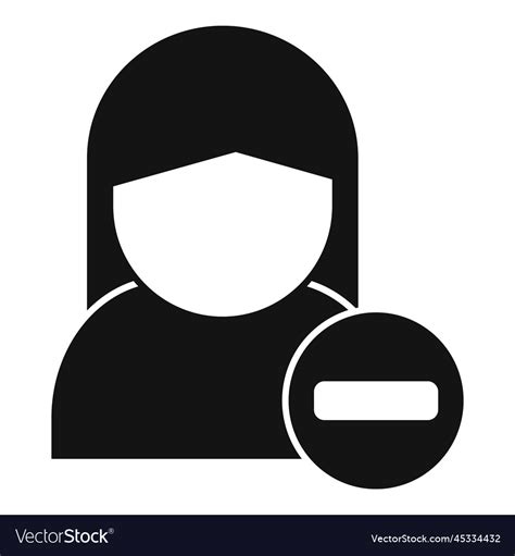 Remove Female User Icon Simple People Royalty Free Vector