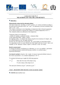 DENSITY DETERMINATION BY PYCNOMETER A Density