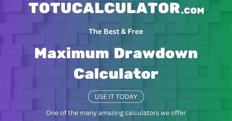Maximum Drawdown Calculator Portfolio Risk Tool