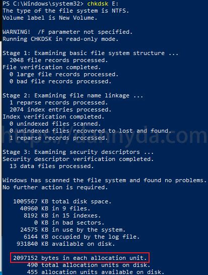 How To Find Out Ntfs Partition Cluster Size Block Size