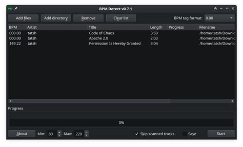Bpmdetect Automatic Bpm Beats Per Minute Detection Utility