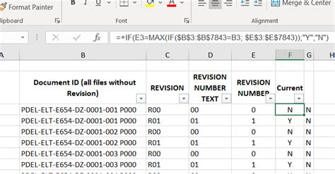 Excel How Can I Filter And List The Last Revision Of A Document If