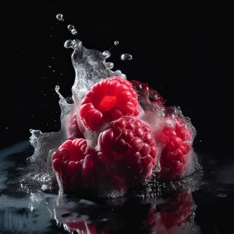 Premium Photo Raspberry In The Splash Of Water On Isolated Black Background