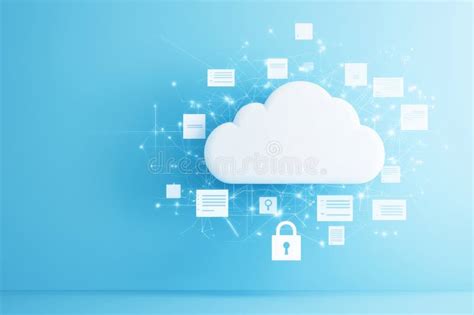 Cloud Data Security Measures Digital Space Infographic Modern Environment Aerial View Protecting