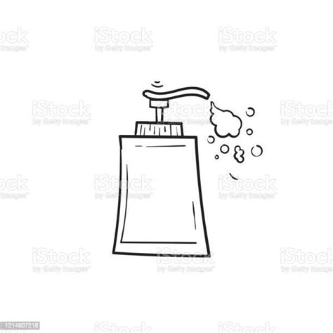 병 비누 헤어 스프레이 손 몸과 목욕을위한 향수 일러스트 손으로 그린 낙서 스타일 벡터 건강관리와 의술에 대한 스톡 벡터 아트