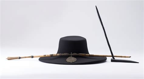 전통적인 모자와 긴 지팡이가 흰색 위에 놓여 있다 갓 모자 곰방대 배경 일러스트 및 사진 무료 다운로드 Pngtree