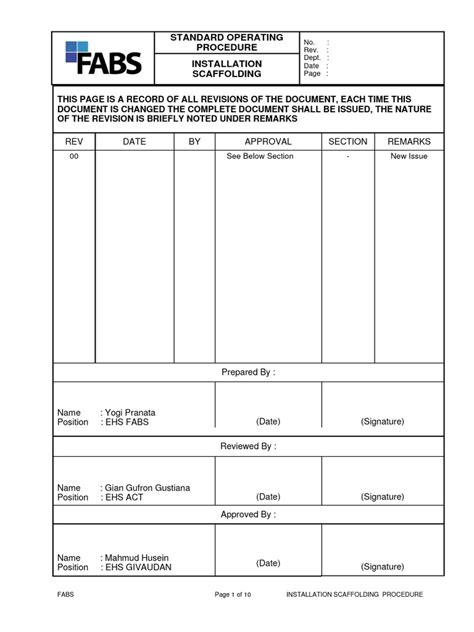 Method Statement Installation Scaffolding Pdf Scaffolding