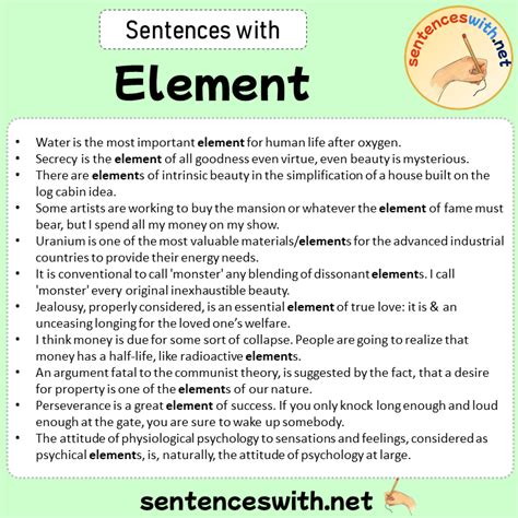 Sentences With Element Sentences About Element Sentenceswith Net