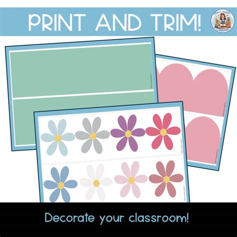 Pastel Daisy Classroom Decor Bulletin Board Borders P 6 Printable