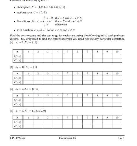 State Space X 1 2 3 4 5 6 7 8 9 10 Action Chegg Com