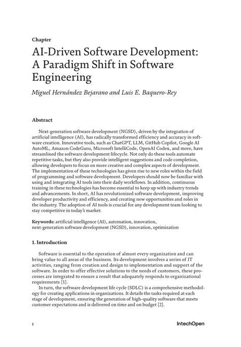 Pdf Ai Driven Software Development A Paradigm Shift In Software