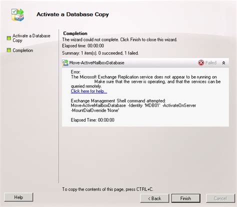 The Microsoft Exchange Replication Service Does Not Appear To Be